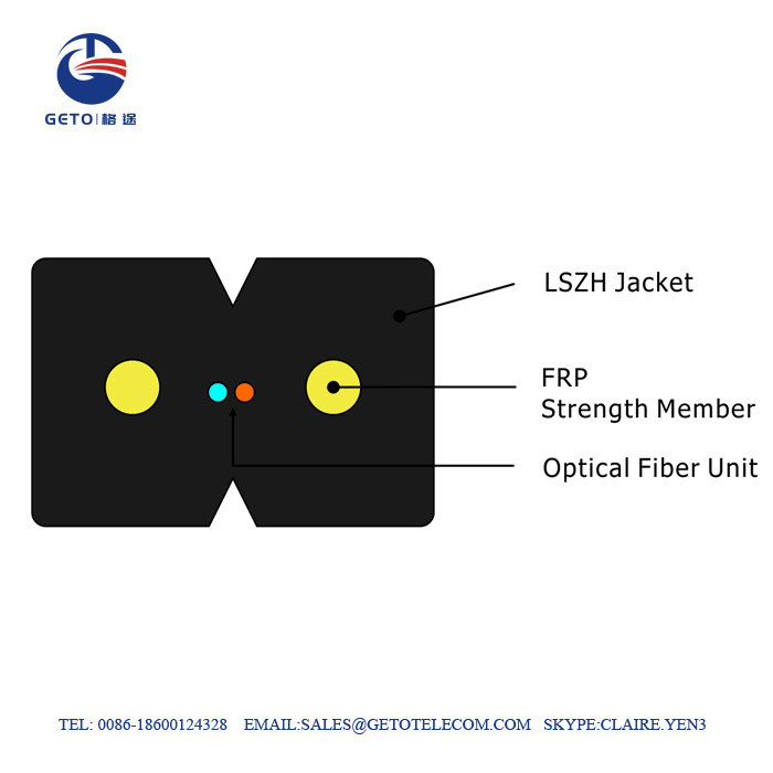 2 Cores OM4 Armored Fiber Optic Cable Single Mode , Single Mode Optical ...