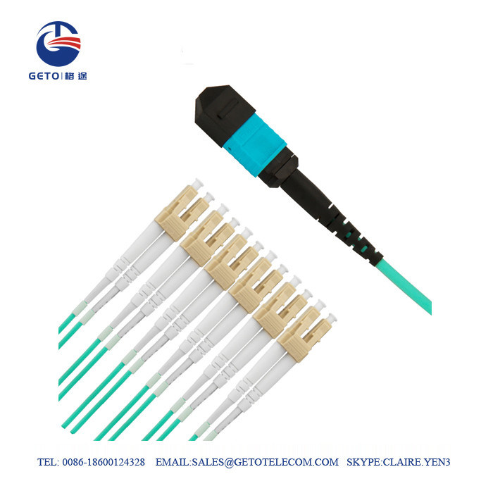 3M 12 Core Multi Mode MPO To LC 3mm Optic Fiber Patch Cord