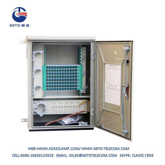 Outdoor Fiber Optic Terminal Cabinet Wall Mounted 96 Core